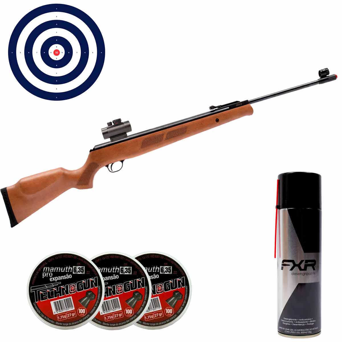 Carabina Rossi Black Bear Nitro 6.35mm Gás Ram 100Kg 300Un Chumbinho ...
